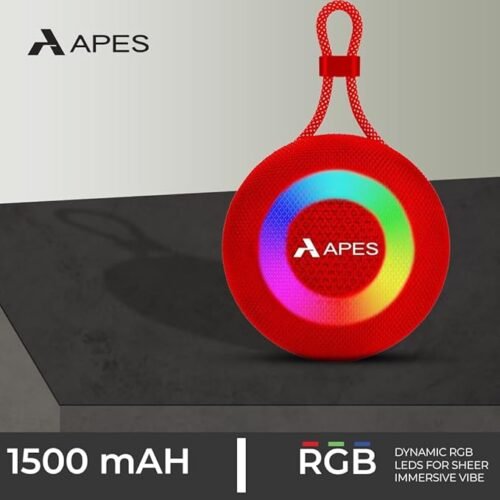 "APES Beat Speaker – 5H Playtime, RGB LEDs, Portable"